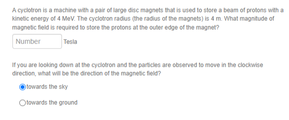 Solved A cyclotron is a machine with a pair of large disc | Chegg.com
