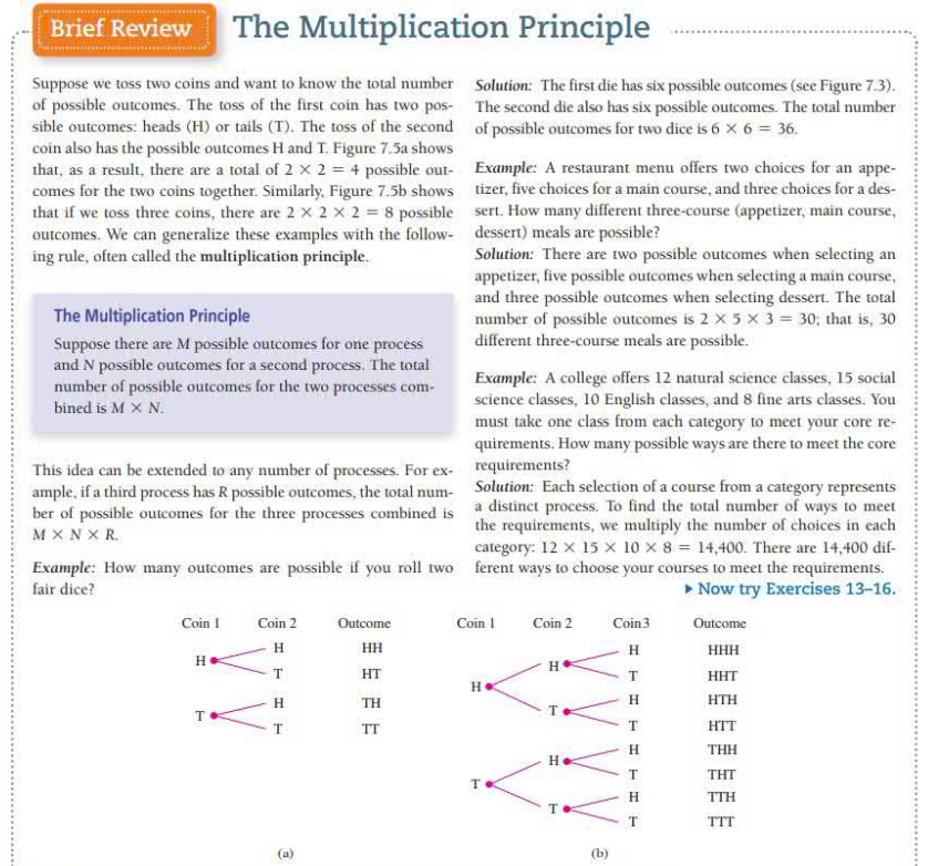 Solved 13-16: Review of the Multiplication Principle. Use | Chegg.com