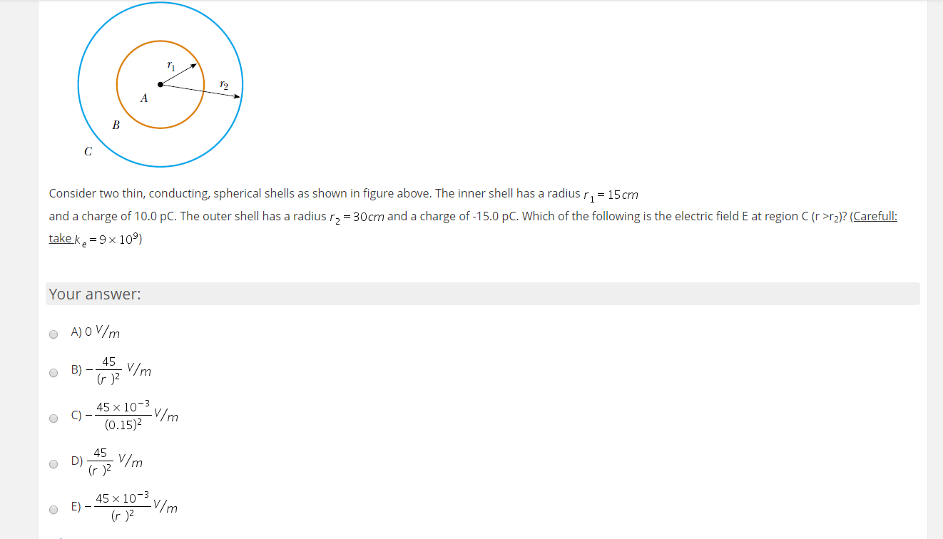 Solved 11 12 B C Consider two thin, conducting, spherical | Chegg.com