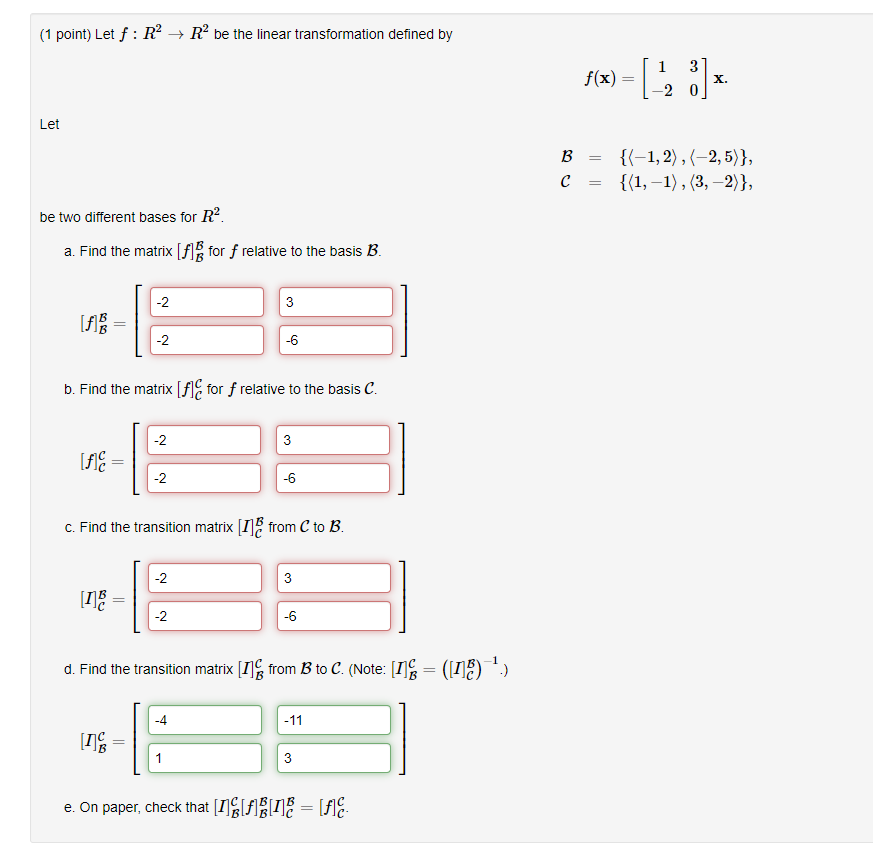 Solved (1 point) Let f:R2→R2 be the linear transformation | Chegg.com