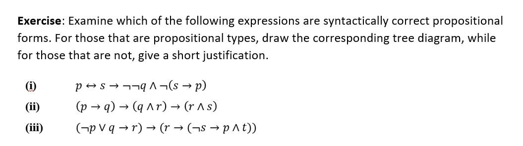 Solved Exercise: Examine which of the following expressions | Chegg.com