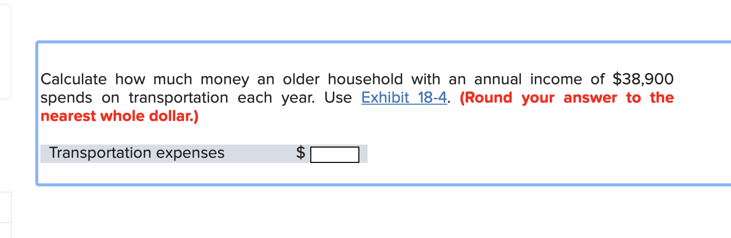 Solved Calculate how much money an older household with an | Chegg.com