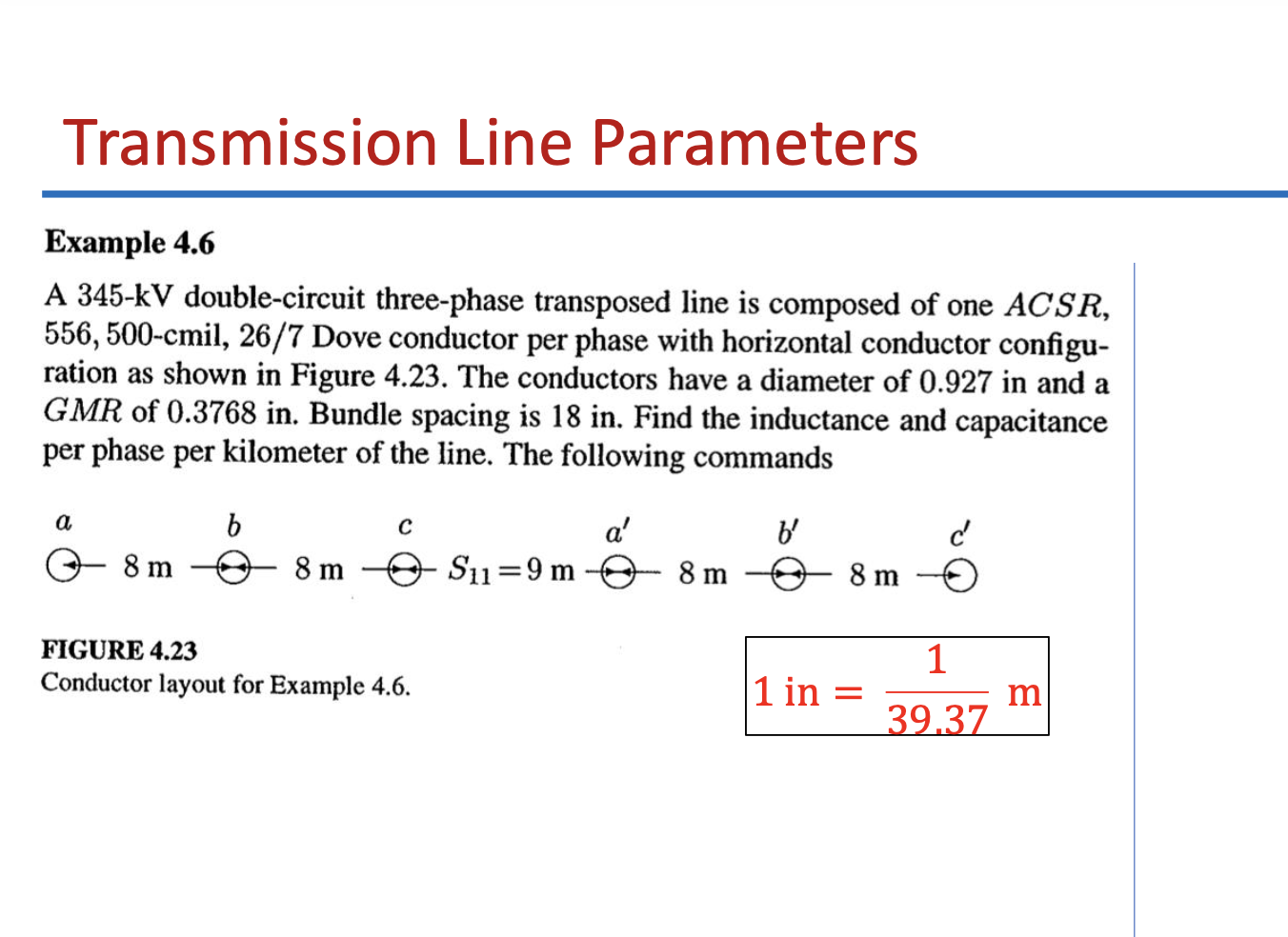 Solved Transmission Line Parameters Example 4.6 A 345−kV | Chegg.com