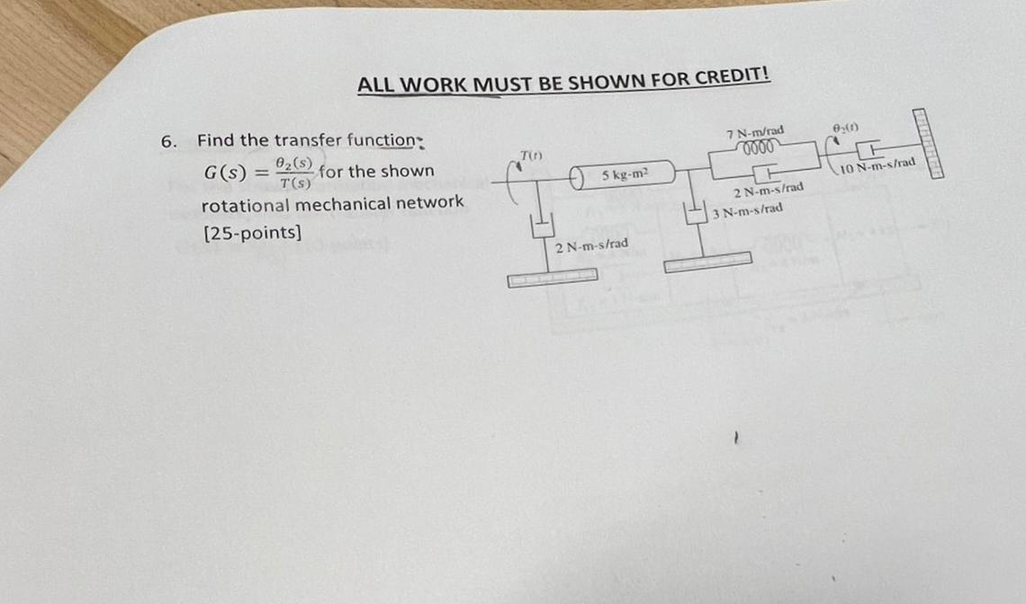 Solved ALL WORK MUST BE SHOWN FOR CREDIT! 6. Find the | Chegg.com