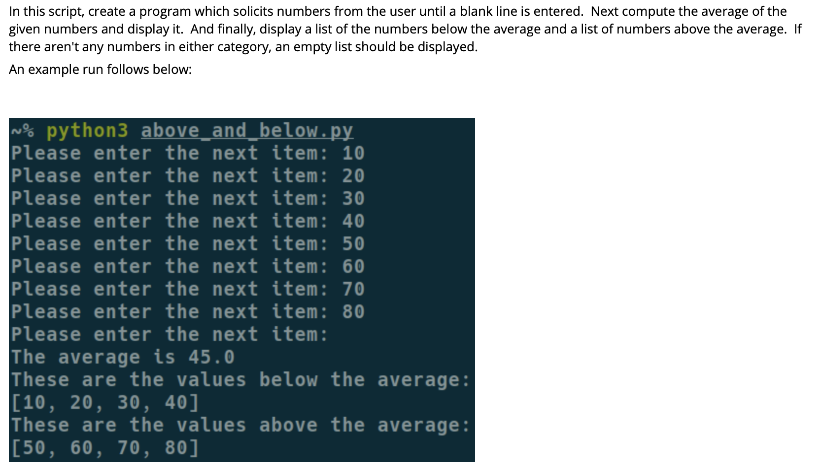 Solved In this script, create a program which solicits | Chegg.com
