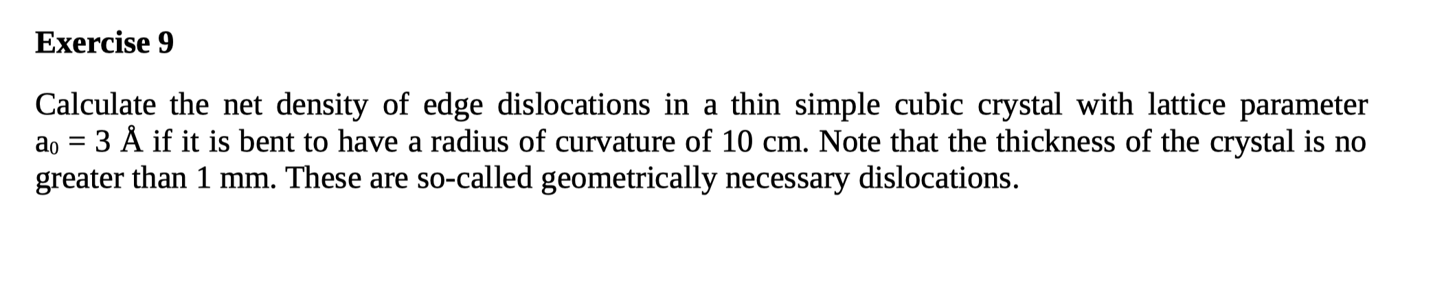 Solved Calculate the net density of edge dislocations in a | Chegg.com