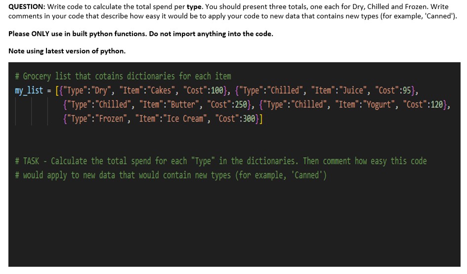 Solved Please Only Use In Built Python Functions Do Not 1991