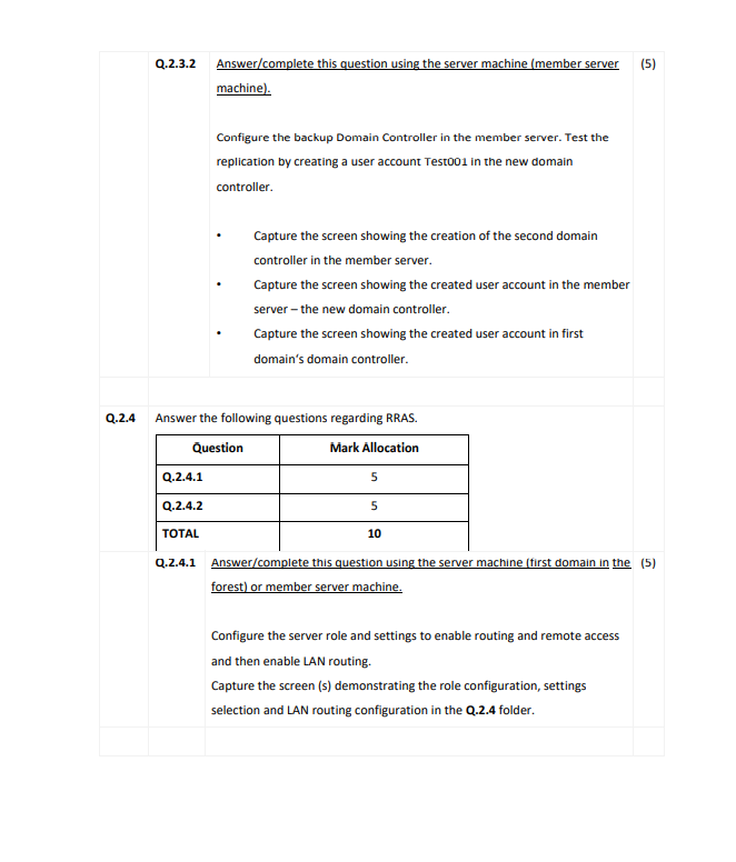 Capture the screen(s) showing the DHCP server role | Chegg.com
