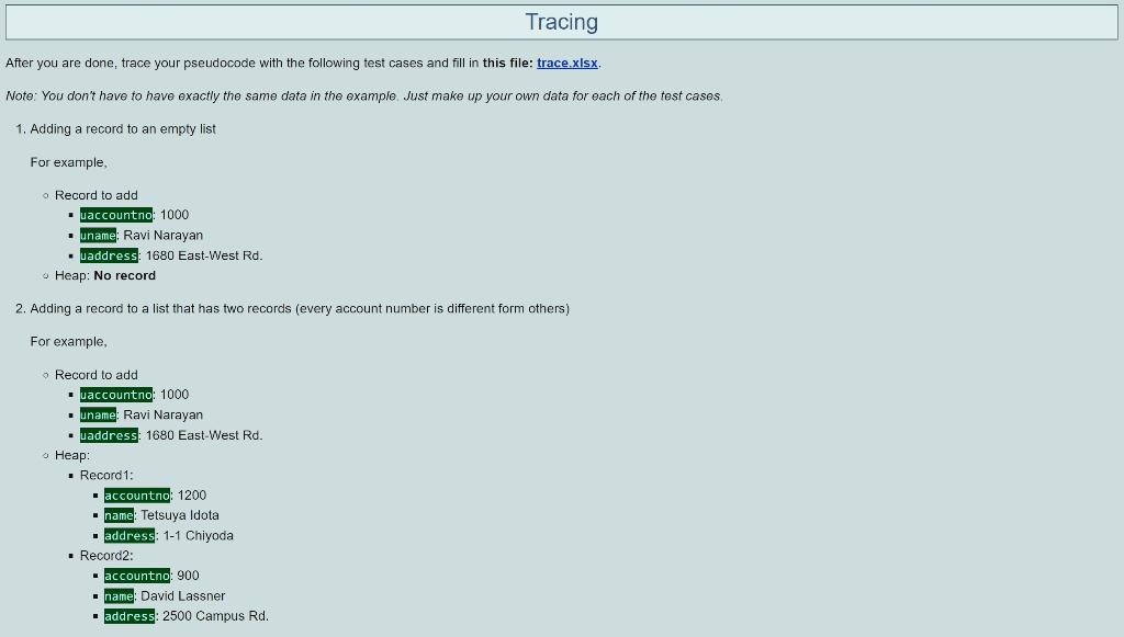 Solved Hello! I need help tracing this code using the tables | Chegg.com