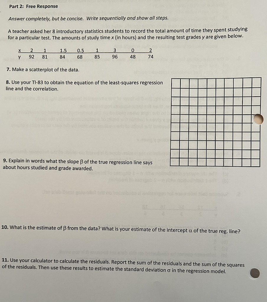 Solved Part 2: Free Response Answer completely, but be | Chegg.com