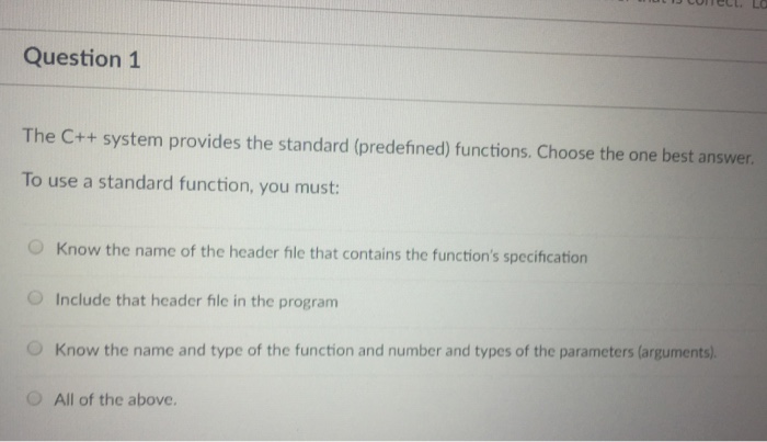 Solved Question 1 The Ctt system provides the standard | Chegg.com