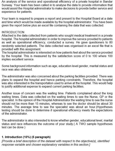 An analysis of the service and operational efficiency | Chegg.com