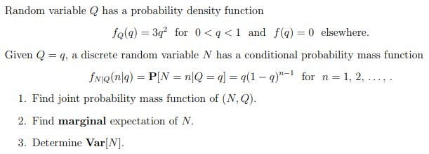 Solved Random variable Q has a probability density function | Chegg.com