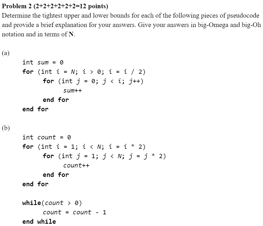 Solved Problem 2 (2+2+2+2+2+2=12 points) Determine the | Chegg.com