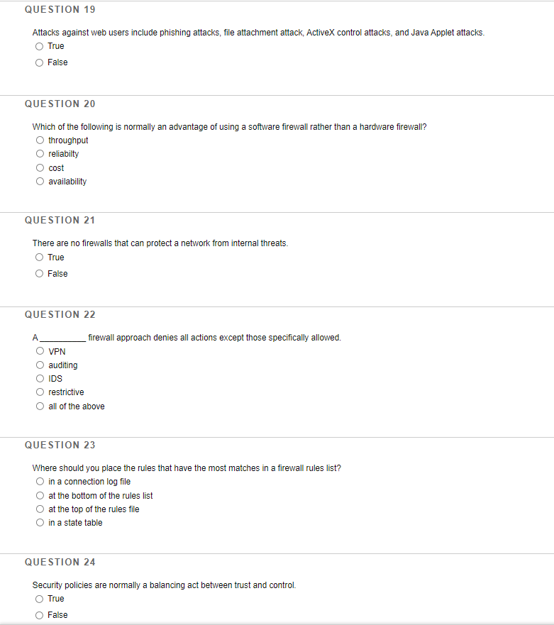 Solved QUESTION 19 Attacks against web users include | Chegg.com
