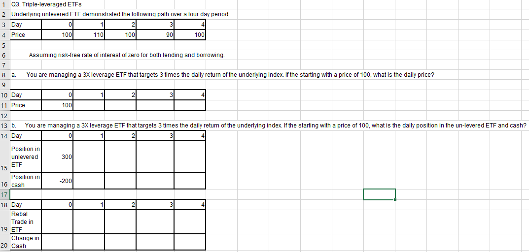 1 Q3. Triple-leveraged ETFs 2 Underlying unlevered | Chegg.com
