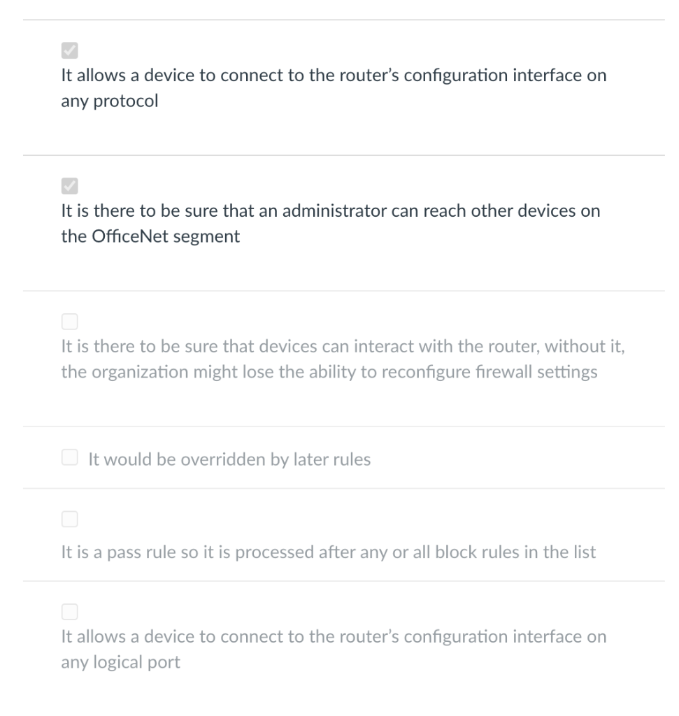 Solved IncorrectConsider this set of firewall rules from the | Chegg.com