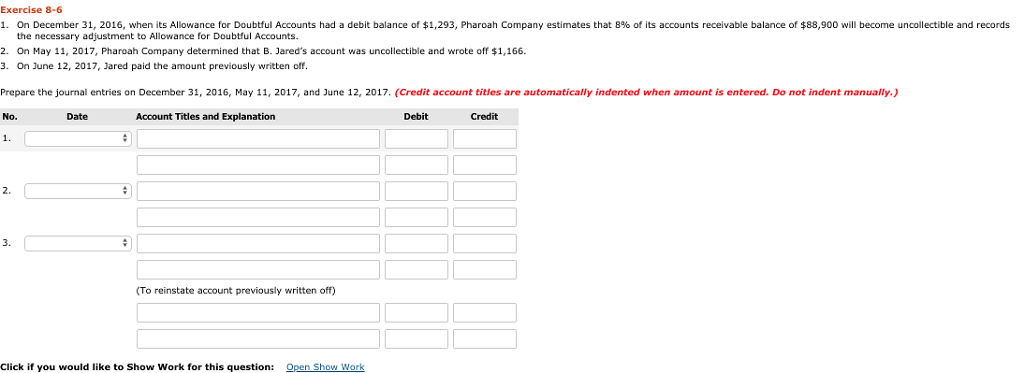 Solved Exercise 8-6 1. On December 31, 2016, when its | Chegg.com