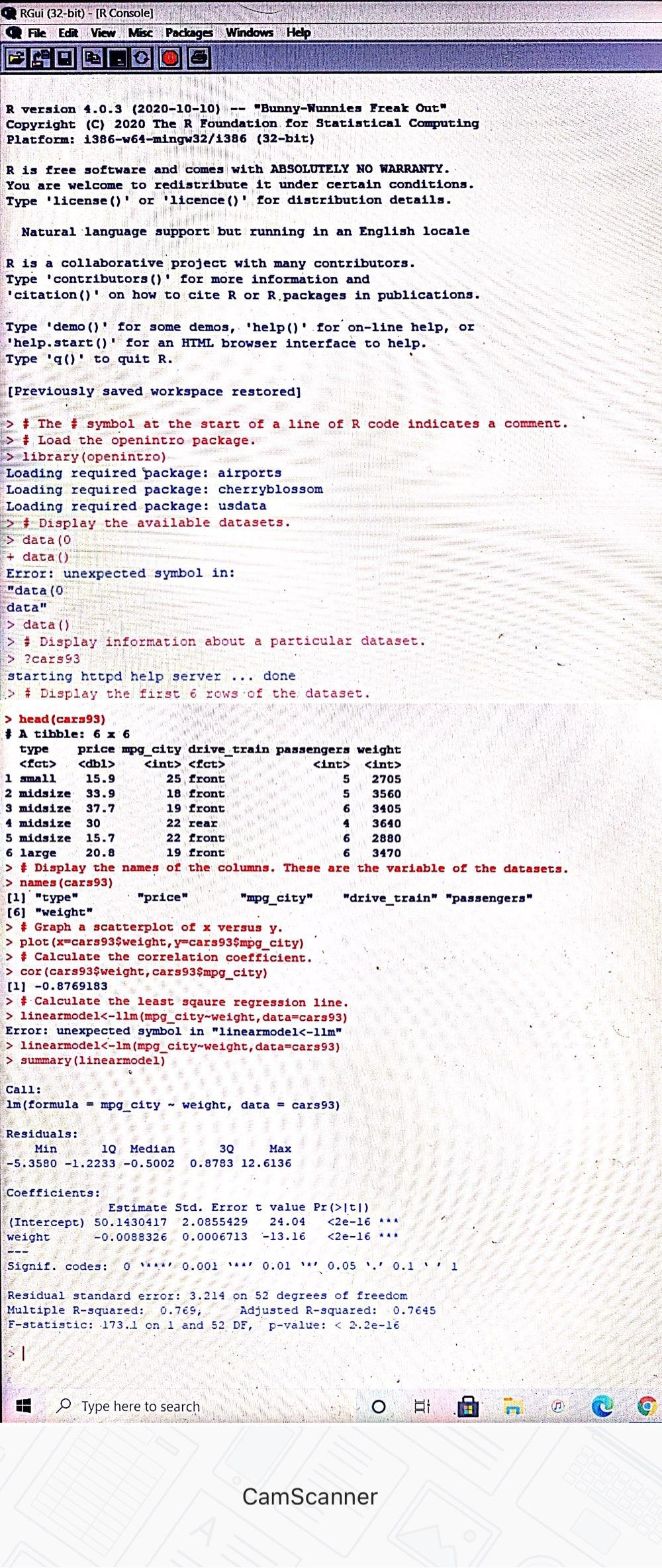 Solved RGui (32-bit) - [R Console) File Edit View Misc | Chegg.com