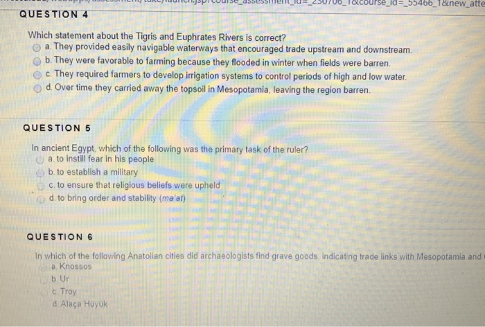 QUESTION 4 Which statement about the Tigris and | Chegg.com