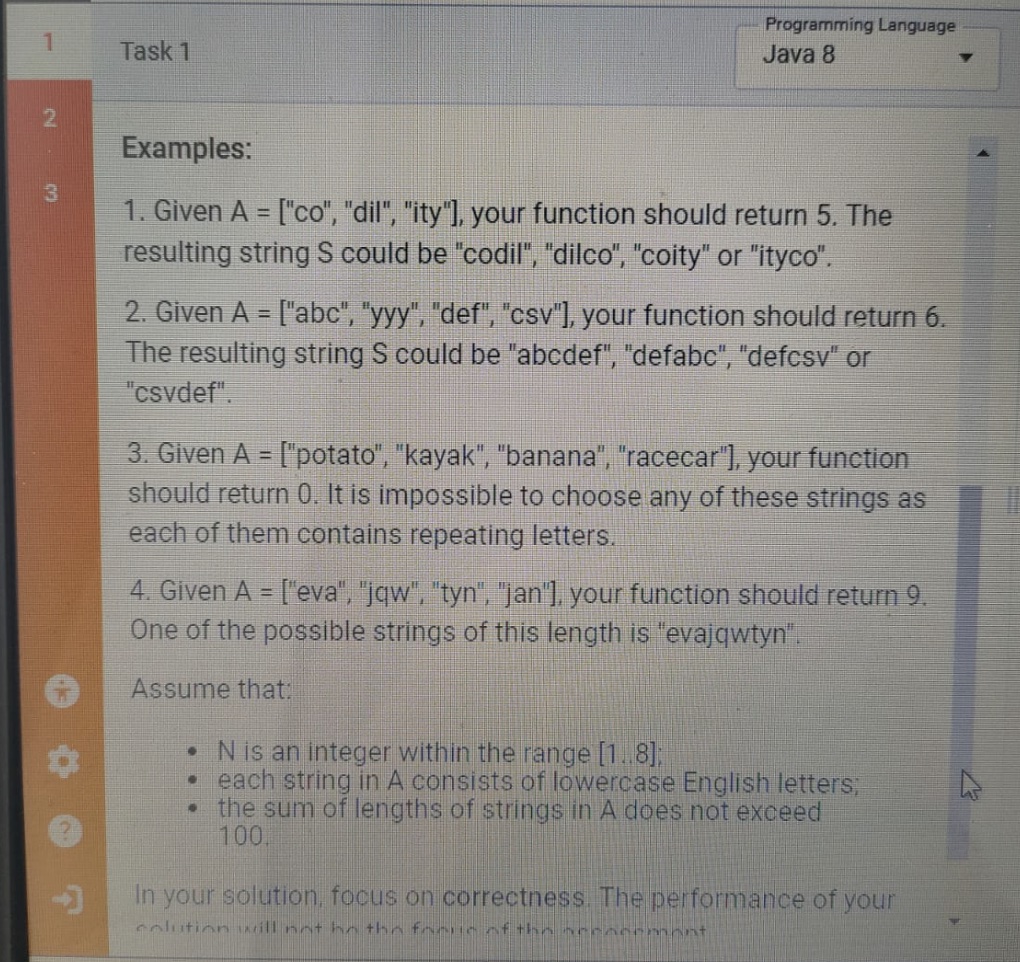 Solved Exampies: 1. Given A=[ "co", "dil", "ity"], your | Chegg.com