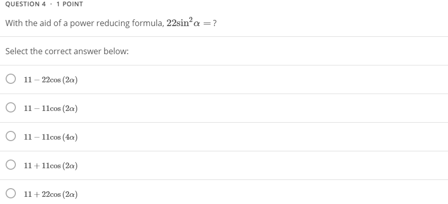 Solved QUESTION 4 . 1 POINT With the aid of a power reducing | Chegg.com