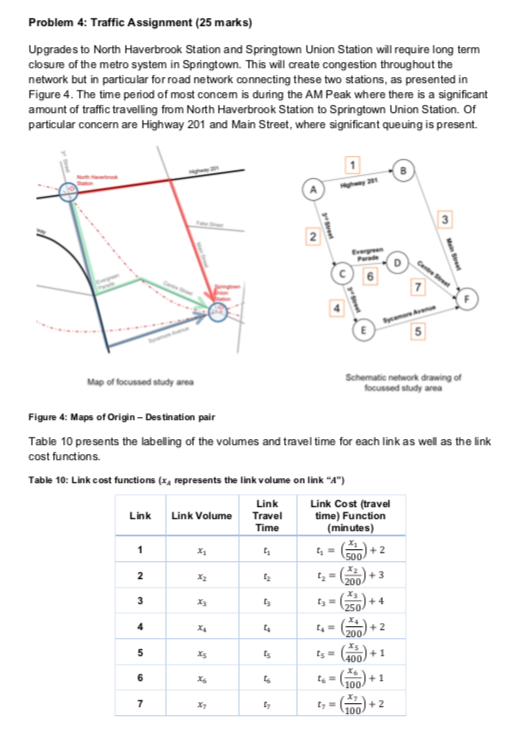 Solved Problem 4: Traffic Assignment (25 marks) Upgrades to | Chegg.com
