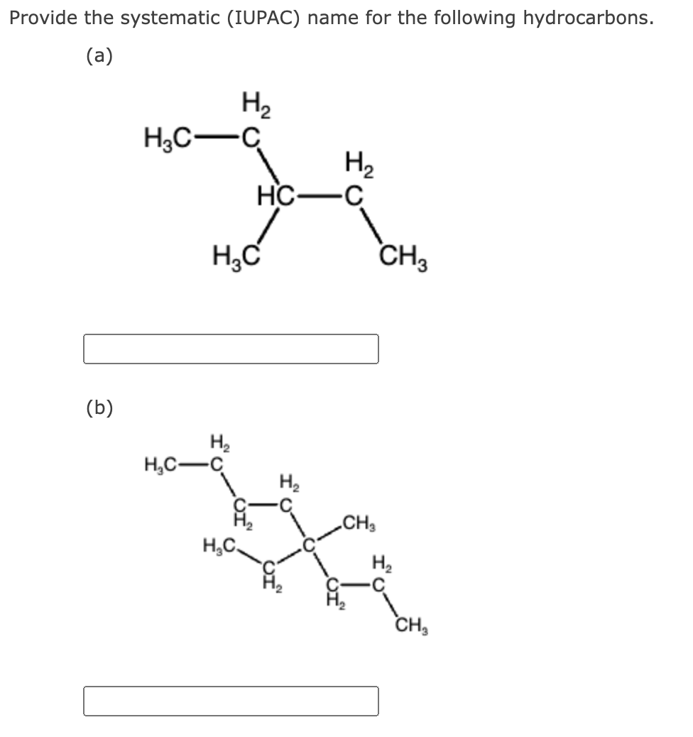 Provide the systematic (IUPAC) name for each of the | Chegg.com
