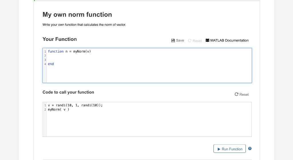 Solved My own norm function Write your own function that | Chegg.com