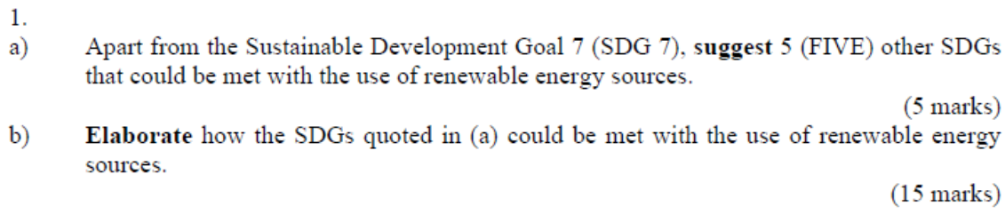 Solved Apart from the Sustainable Development Goal 7 (SDG | Chegg.com