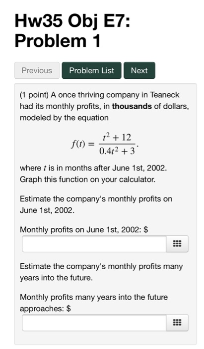 Solved Hw35 Obj E7: Problem 1 Previous Problem List Next (1 | Chegg.com