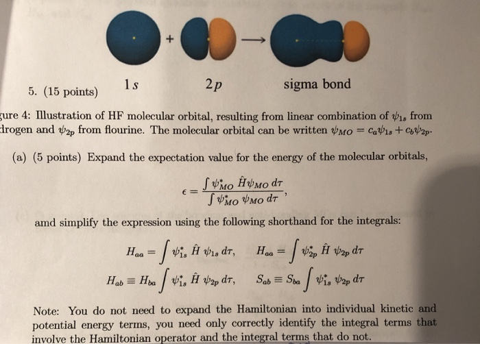 2p sigma bond I S 5. (15 points) ure 4: Illustration | Chegg.com