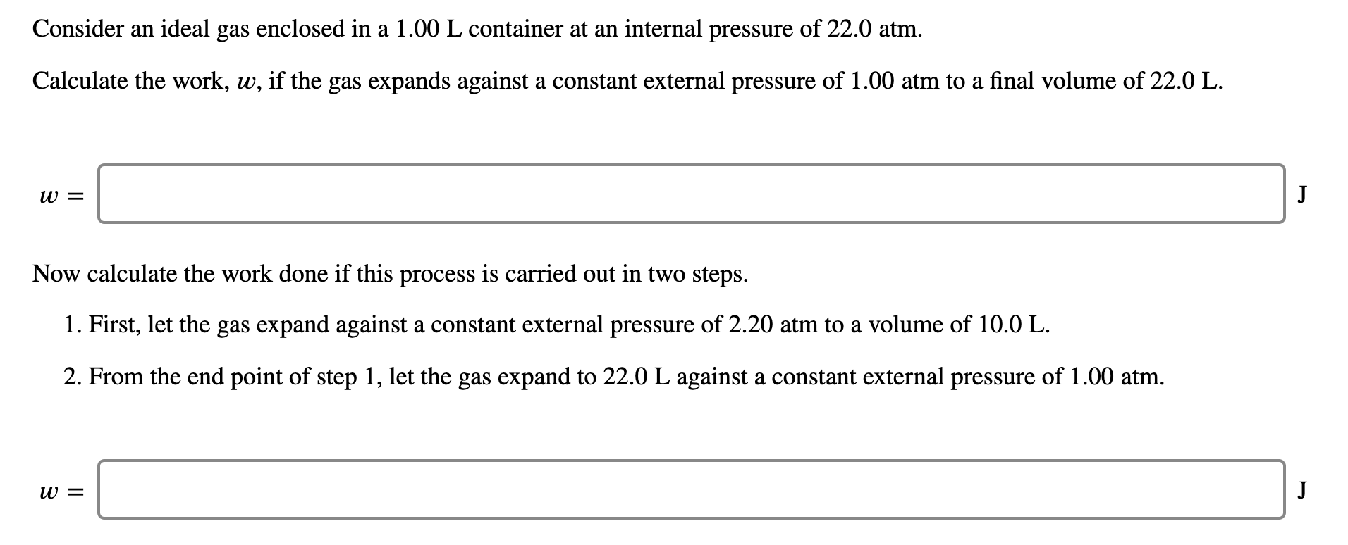 Solved Consider an ideal gas enclosed in a 1.00 L container | Chegg.com