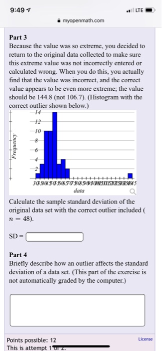Solved 9:49 LTE O a myopenmath.com This exercise is designed | Chegg.com