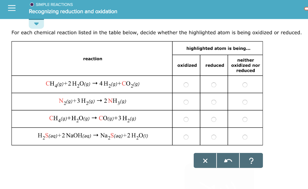 Solved O SIMPLE REACTIONS Recognizing reduction and | Chegg.com Solved O SIMPLE REACTIONS Recognizing reduction and | Chegg.com
