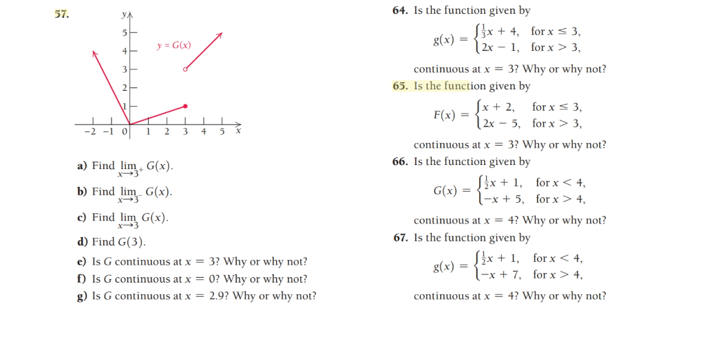 Solved 64. Is the function given by g(x)={31x+4,2x−1, for | Chegg.com