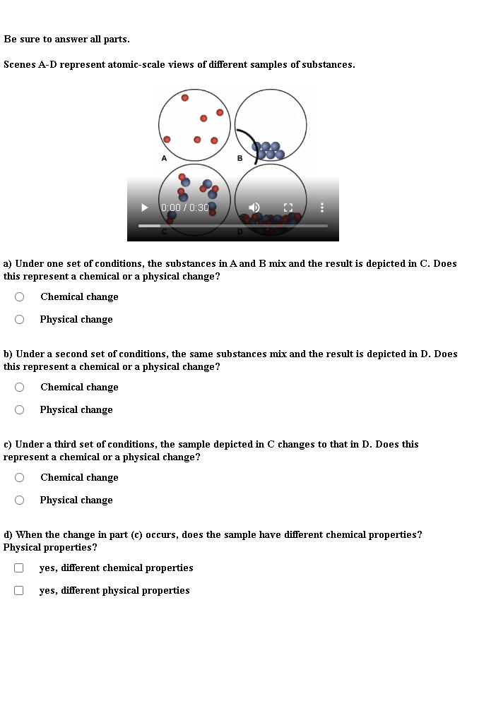 Solved Be sure to answer all parts. Scenes A-D represent | Chegg.com
