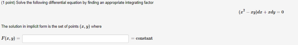 Solved (1 point) Solve the following differential equation | Chegg.com