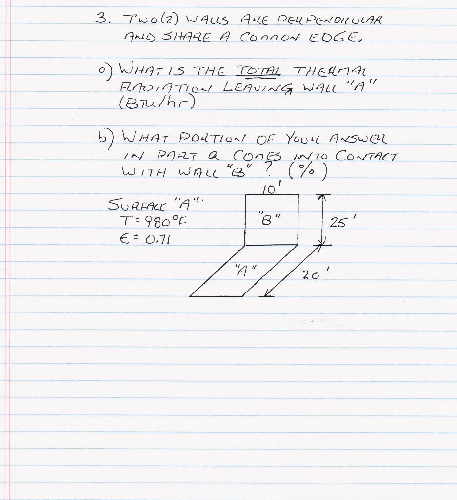 Solved 2 walls are perpendicular and share a common edge. a) | Chegg.com