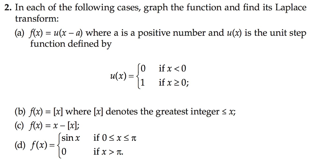 Solved 2. In each of the following cases, graph the function | Chegg.com