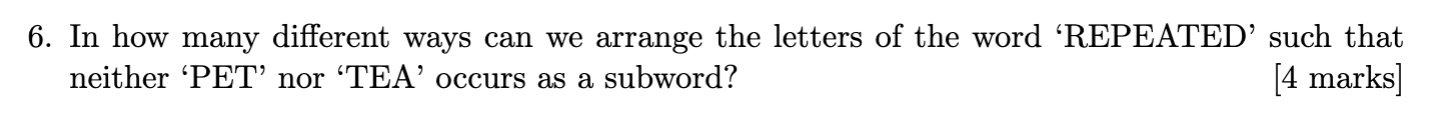 Solved 6. In how many different ways can we arrange the | Chegg.com