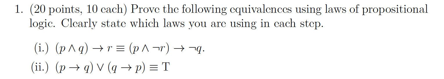 Solved 1. (20 points, 10 cach) Prove the following | Chegg.com