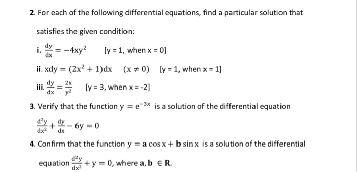 Solved 2. For each of the following differential equations, | Chegg.com