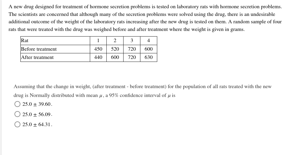 Solved A new drug designed for treatment of hormone | Chegg.com