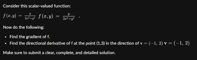 Solved Consider This Scalar Valued Function 