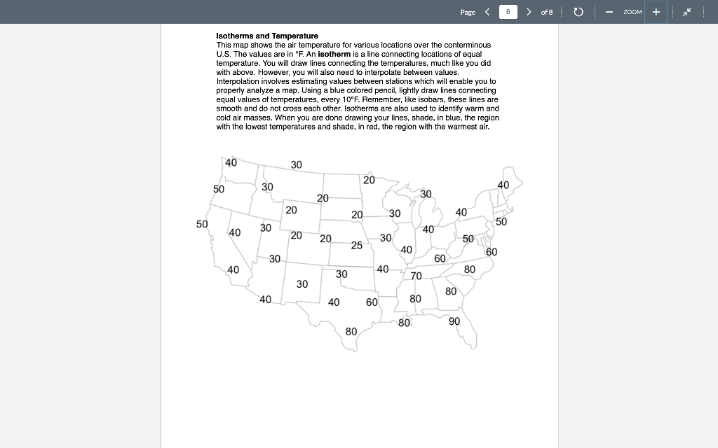 Solved Page of 8 ZOOM Part 3: Weather Maps You see | Chegg.com