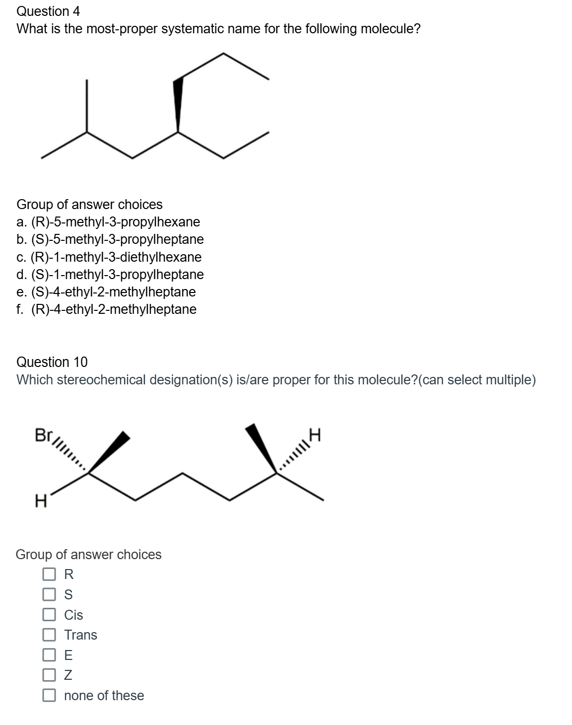 Solved Question 4What is the most-proper systematic name for | Chegg.com