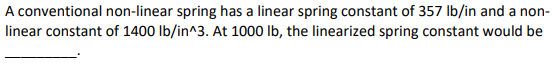 Solved A conventional non-linear spring has a linear spring | Chegg.com