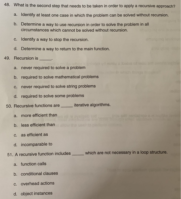 Solved 48. What is the second step that needs to be taken in | Chegg.com