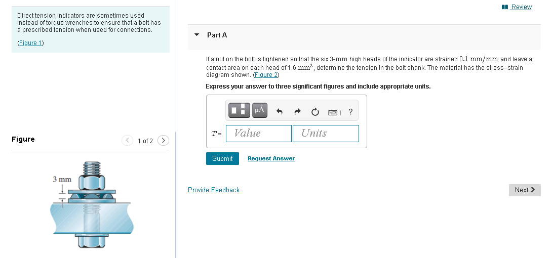 Solved I Review Direct tension indicators are sometimes used | Chegg.com